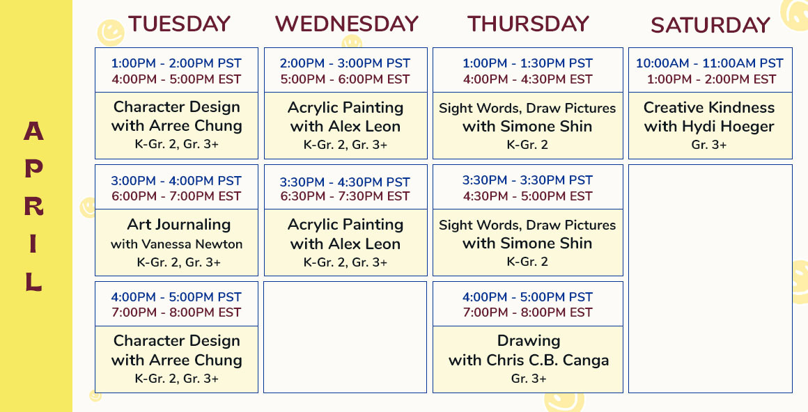 Creativity School - Schedule - Welcome to Creativity School!