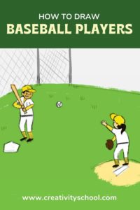 How To Draw A Baseball Player Pitching and Hitting